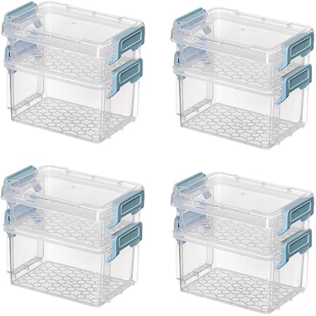 Amazon.com: BTSKY 6 Colors Mini Small Plastic Storage Box with Locking ...