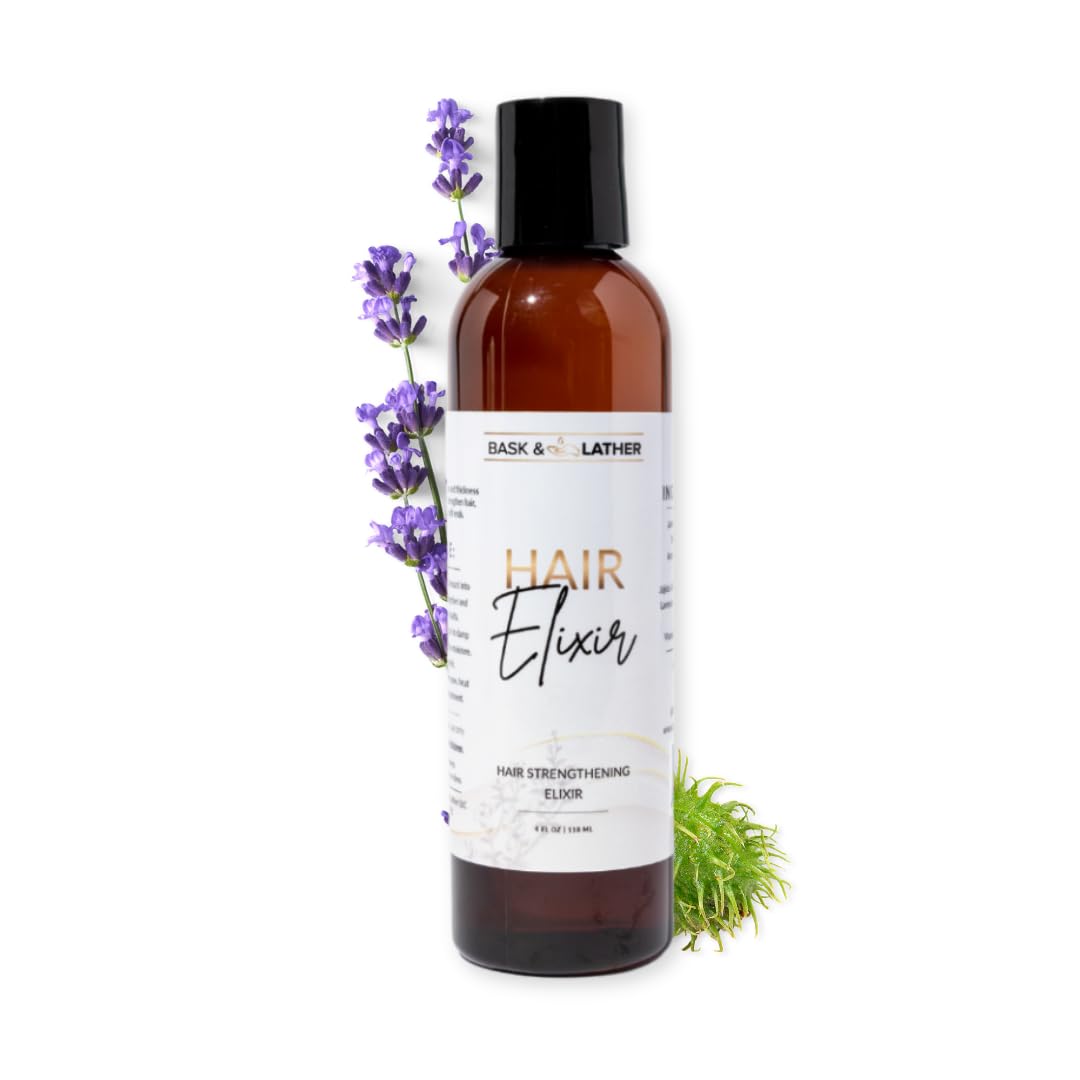 Amazon.com: BASK & LATHER Elixir Hair Strengthening Oil, Jamaican Black ...