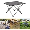 Portable Camping Table, Roll Top Aluminum Folding Lightweight Camping ...