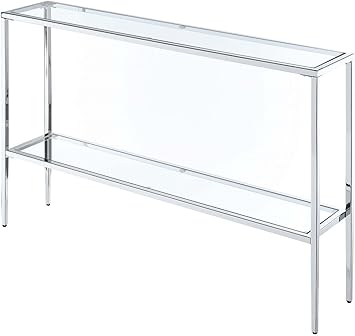 Amazon.com: Convenience Concepts Nadia Chrome Console Table 47.25 ...
