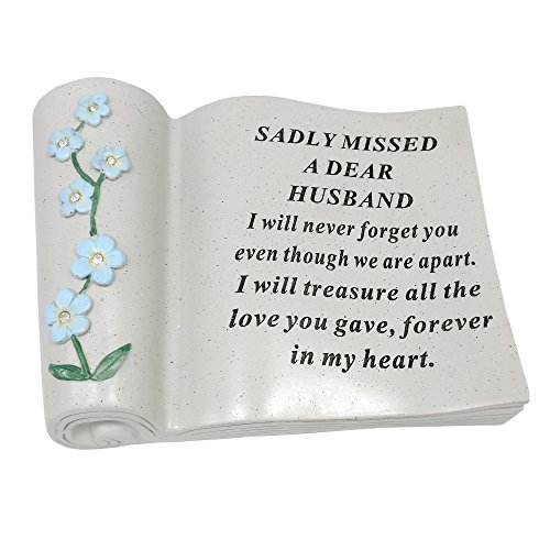 David Fischhoff Husband Forget Me Not Scroll, Poly Resin, Cream, 20 x 9 ...