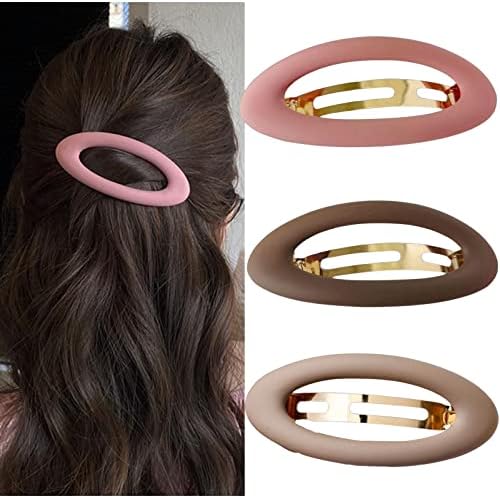 Amazon.com : Large Hair Barrettes for Women Matte Ellipse for Thin Hair ...