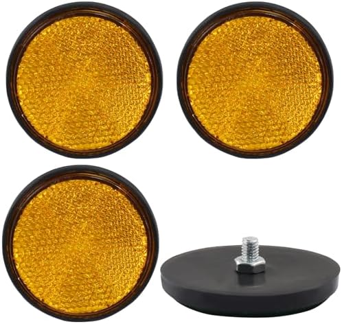 Amazon.com: Unlorspy 4 Pcs Yellow Round Reflectors 58mm/2.28 Inch ...
