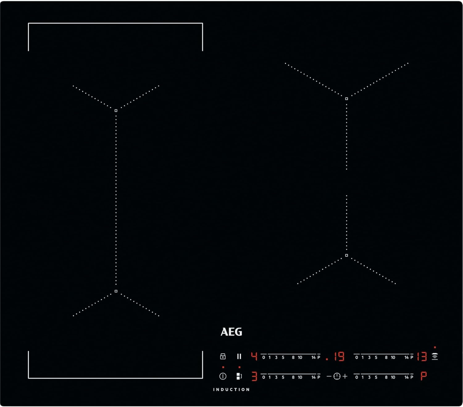 AEG 6000 Series Induction Hob, IKX64441CB, 4 Cooking Zones 60cm ...