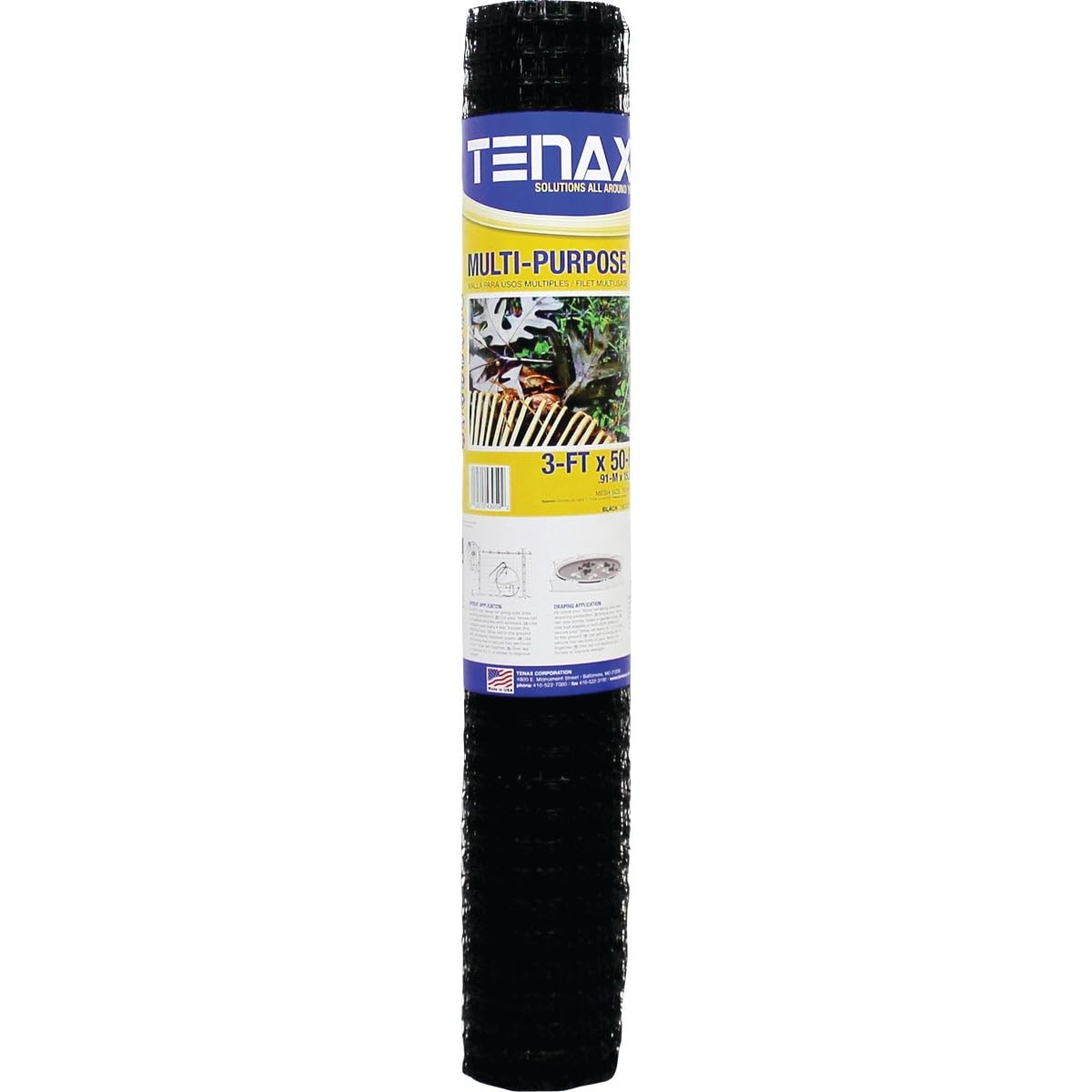 Amazon.com : Tenax 60041989 Multi-Purpose Net, 3' x 50', Black : Garden ...