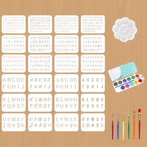 Amazon.com: beinkmake 24pcs Alphabet Letter Stencils for Painting with ...