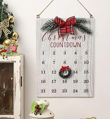 Christmas Countdown Calendar, Farmhouse Christmas Wreath Calendar ...