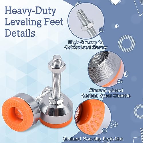 Tycoonest 4 PCS M10 * Thread 50 Leveling Feet Adjustable Carbon Steel ...