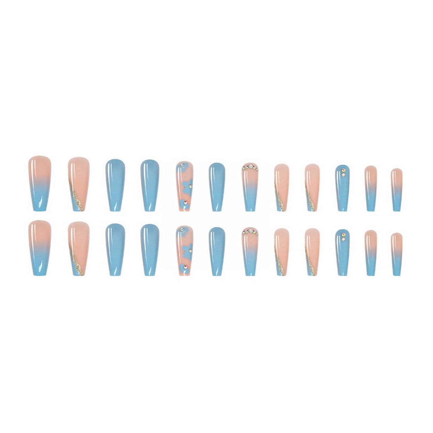 Amazon.com: Nail Covers for Tanning Bed Blue Gradient Small Flower ...
