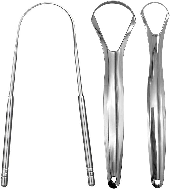 Amazon.com : 3 Pack Metal Tongue Scraper,Stainless Steel Tongue Scraper ...
