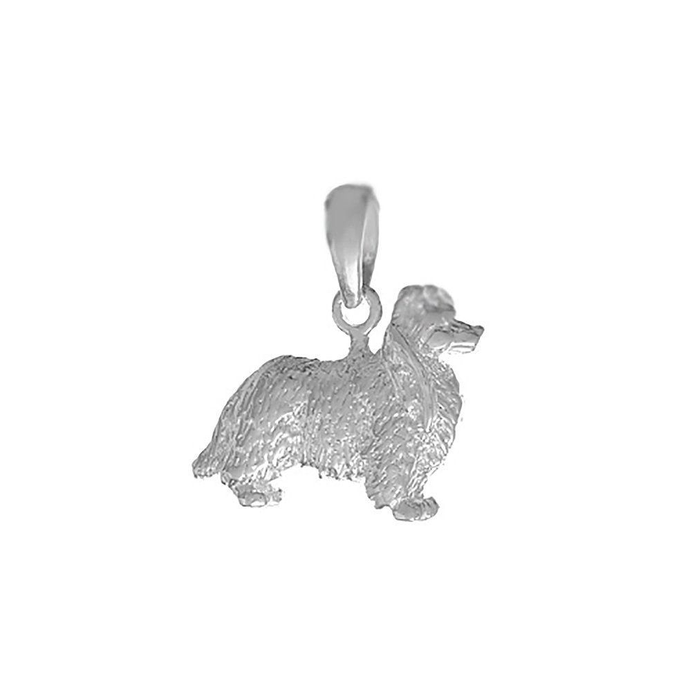 Amazon.com: 925 Sterling Silver Dog Charm Pendant, 3-D Shetland ...