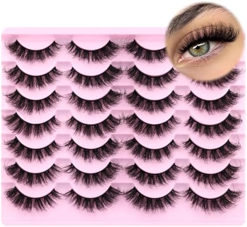 Amazon.com: Mink Lashes Volume Cat Eye Thick zanlufly False Eyelashes ...