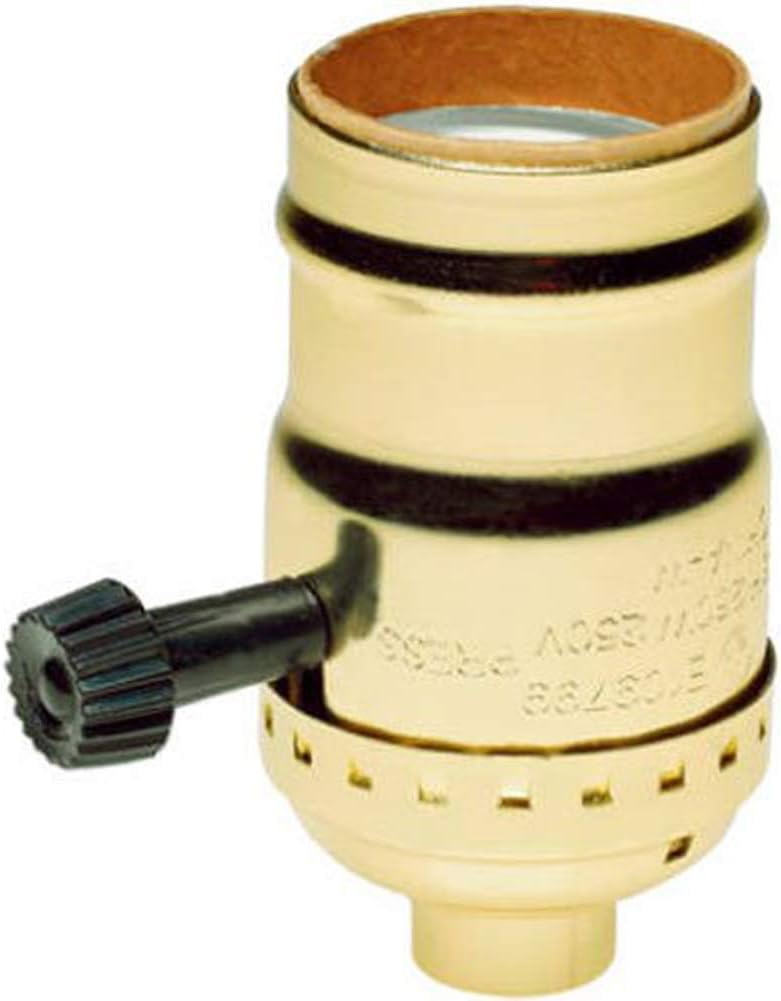 Brass Light Socket - Plated - 3-Terminal - 2 Circuit - Turn Knob ...