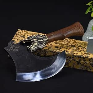 Amazon.com: toothgeneric Meat Cleaver,Cleaver Knife Longquan ghost hand ...