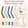 Amazon.com: 5PCS Bright Color Silicone Metal Strawing Tips, Rubber ...