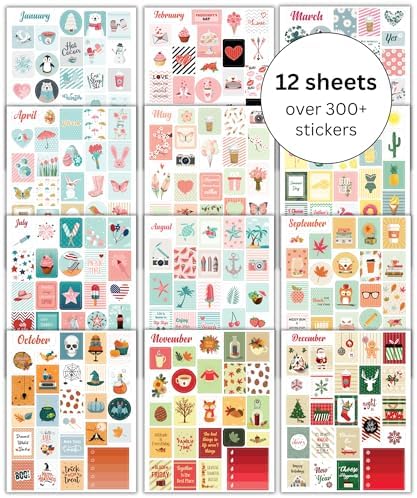 Amazon.com: Navy Peony Bloom & Grow Vision Board Stickers (340 Stickers ...