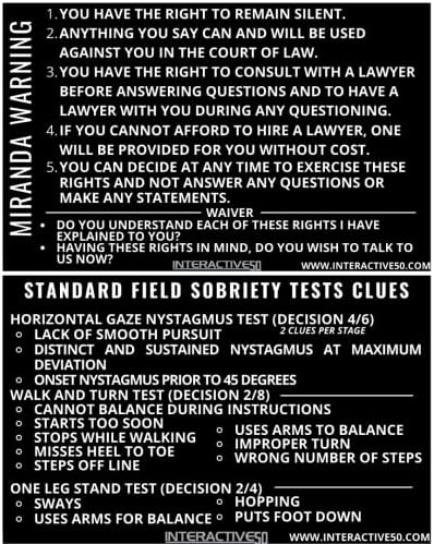 Amazon.com : TGCNQ Miranda Warning Card - Miranda Rights Card Metal ...