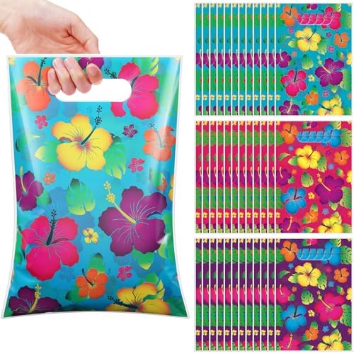 Amazon.com: PerKoop 100 Pcs Hawaiian Gift Bags Aloha Summer Bags with ...