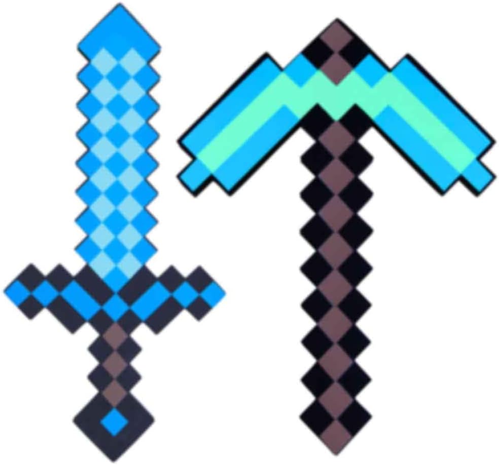 Amazon.com: Pickaxe and Sword Toys,Foam Sword for Game Role-Play ...