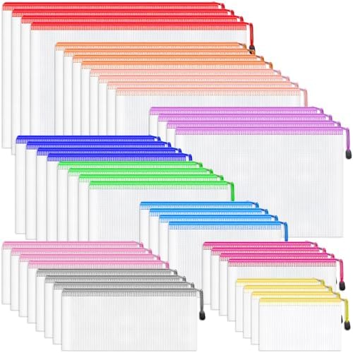 Amazon.com : Smarpau 44pcs Mesh Zipper Pouch, 8 Sizes 11 Colors Plastic ...