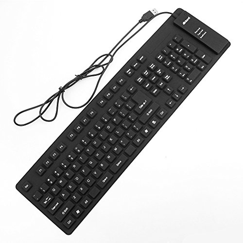ProHT Foldable USB Wired Keyboard (70140), 109 Keys Silicone Soft ...