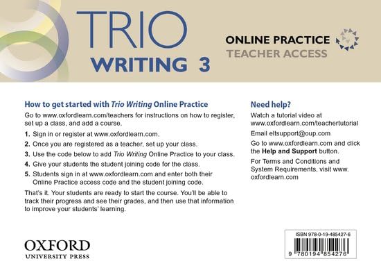 Trio Writing: Level 3: Online Practice Teacher Access Card: Building ...