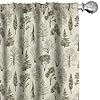 Amazon.com: Lunarable Forest Curtains, Woodland Pine Oak Chestnut Birch Maple Trees Sketch Hand ...