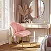 Amazon.com: Yaheetech Vanity Chair, Velvet Accent Chair with Shell ...