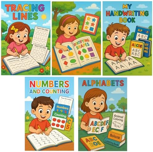 Complete Preschool Learning Books Set (5 Books) for Kids 3–6 Years ...