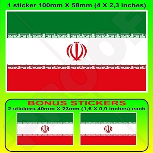 Amazon.com: IRAN Islamic Republic Flag, Iranian 4" (100mm) Vinyl ...