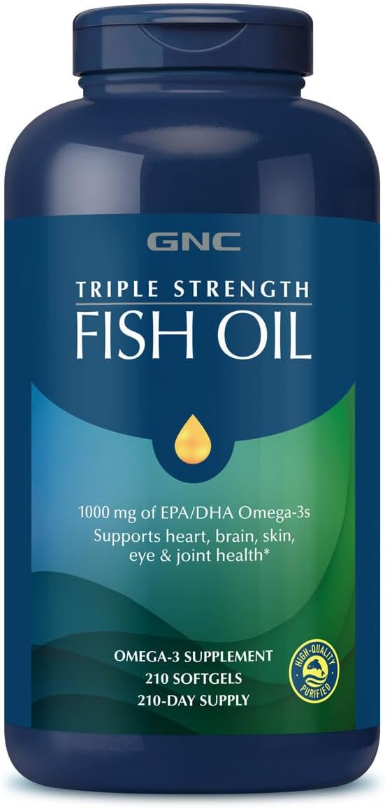 Amazon.com: GNC Triple Strength Fish Oil 1000mg - 210 Softgels | 210 ...