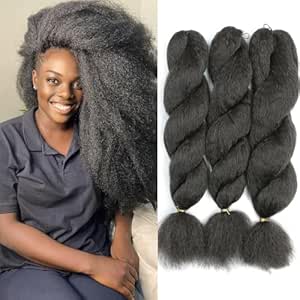 Amazon.com : Crochet Vixen Bundles 22 inch Kinky Straight Crochet Hair for Black Women 3 Packs ...