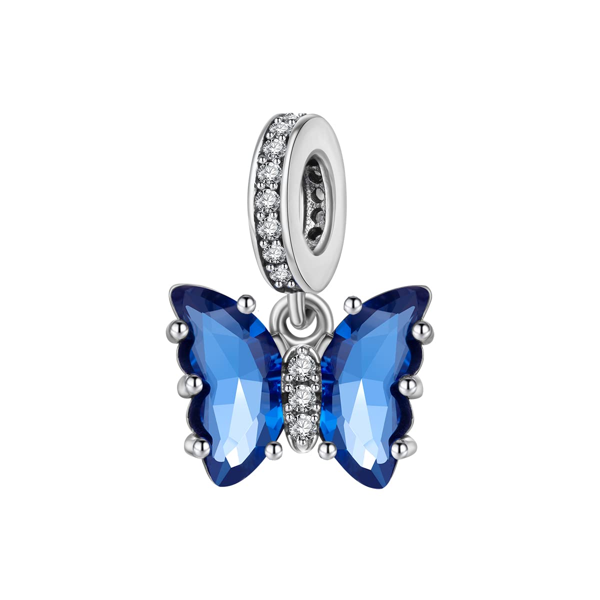Amazon.com: Butterfly Charms for Bracelets, 925 Sterling Silver Purple ...