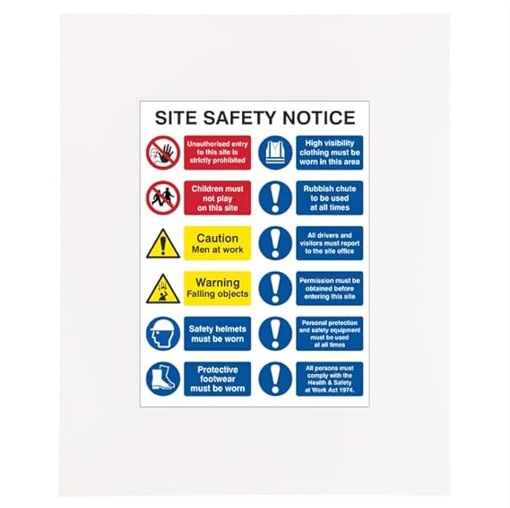 Site Safety Notice Sign Sticker, Waterproof Sticker Signage : Amazon.in ...