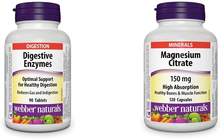 Webber Naturals Digestive Enzymes for Proteins and Carbohydrates, 90 ...