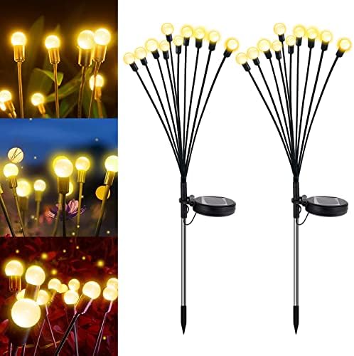 flintronic 2 Stück Außenbeleuchtung Glühwürmchen, Solarlampen für Außen, Solarbetriebene ...