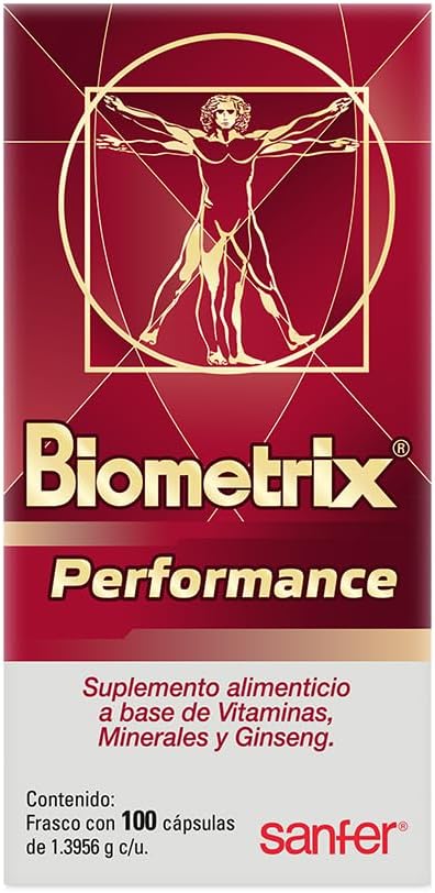 Biometrix Perfomance, suplemento alimenticio, A base de Vitaminas, Minerales y Ginseng, Frasco ...