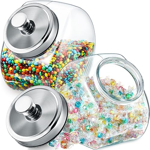 Amazon.com: Lallisa Set of 2 Glass Slanted Storage Jar 150 oz Large ...
