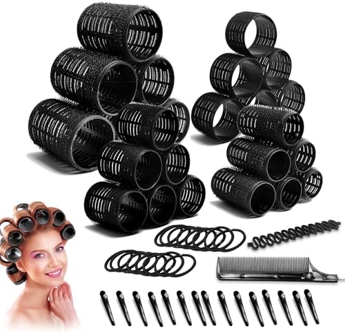 Amazon.com : 4 Sizes 54pcs Hair Rollers -Self Holding Curlers for Long ...