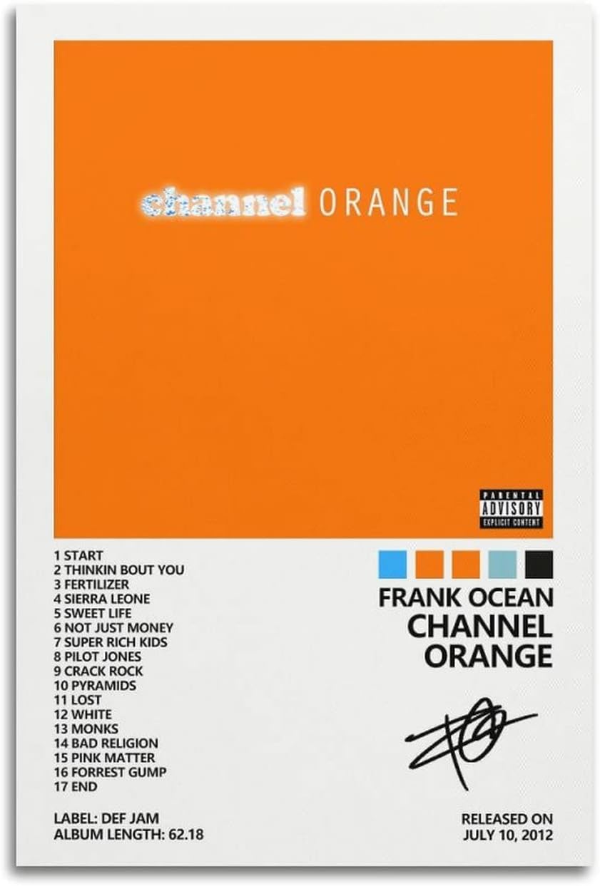 Amazon.com: SUANEA Frank Ocean Poster Channel Orange Album Cover Poster ...
