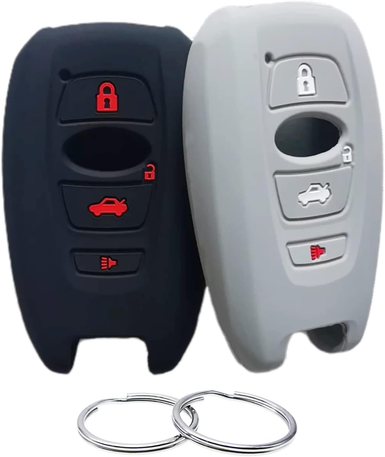 Amazon.com: Btopars 2Pcs Black Silicone 4 Buttons Smart Key Fob Skin ...