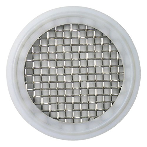 PTFE Sanitary Tri-Clamp® Screen Gasket, White - 1.5" w/ 8 Mesh (316L ...