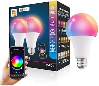Tuya Smart Bulb Bluetooth Colour Changing (2pack) Compatible with Alexa ...