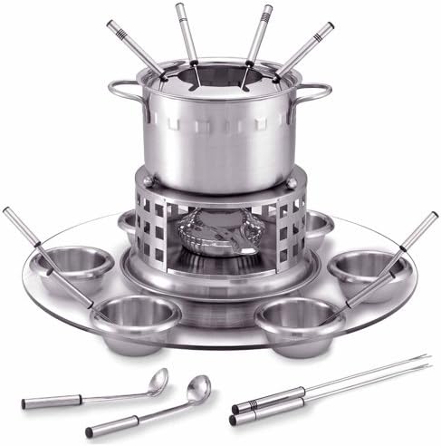 Amazon.com: Tuxton 24-Piece Stainless Steel Fondue Set; Restaurant ...
