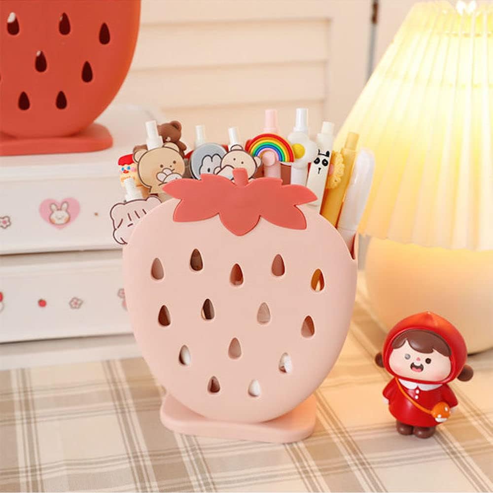 Amazon.com: Strawberry Desk Organizer with 2 Compartments Cute Kawaii ...