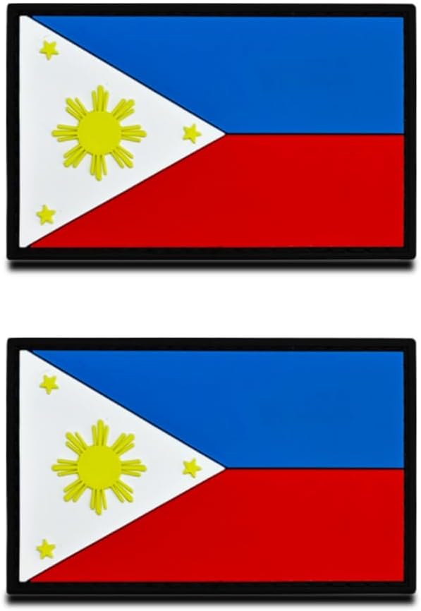 2 PCS 3D PVC Rubber Philippines National Flag Patch, Philippines | Ubuy