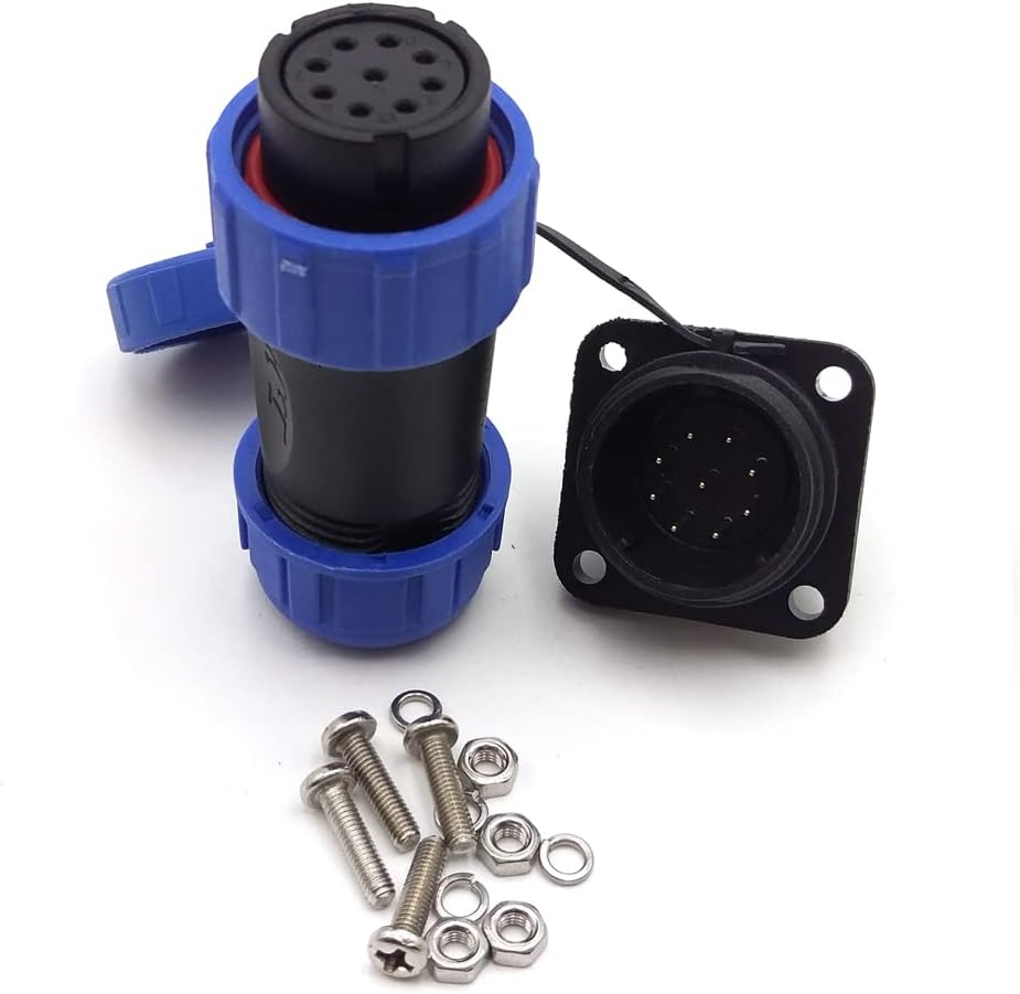 Amazon.com: SP21 9 pin Waterproof Connector, 9 Wire muulti core IP67 ...