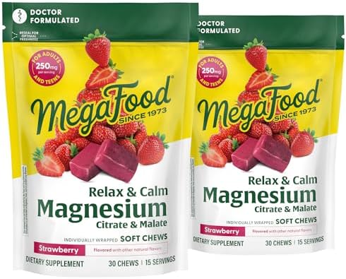 Amazon.com: MegaFood Relax + Calm Magnesium Supplement - Soft Chews ...
