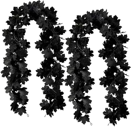 Amazon.com: HOMSFOU Halloween Artificial Black Vine Garland, Black Silk ...