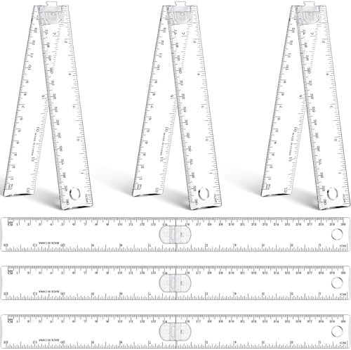 Amazon.com : Saypacck 12 Pcs 12 Inch Plastic Folded Rulers Clear ...
